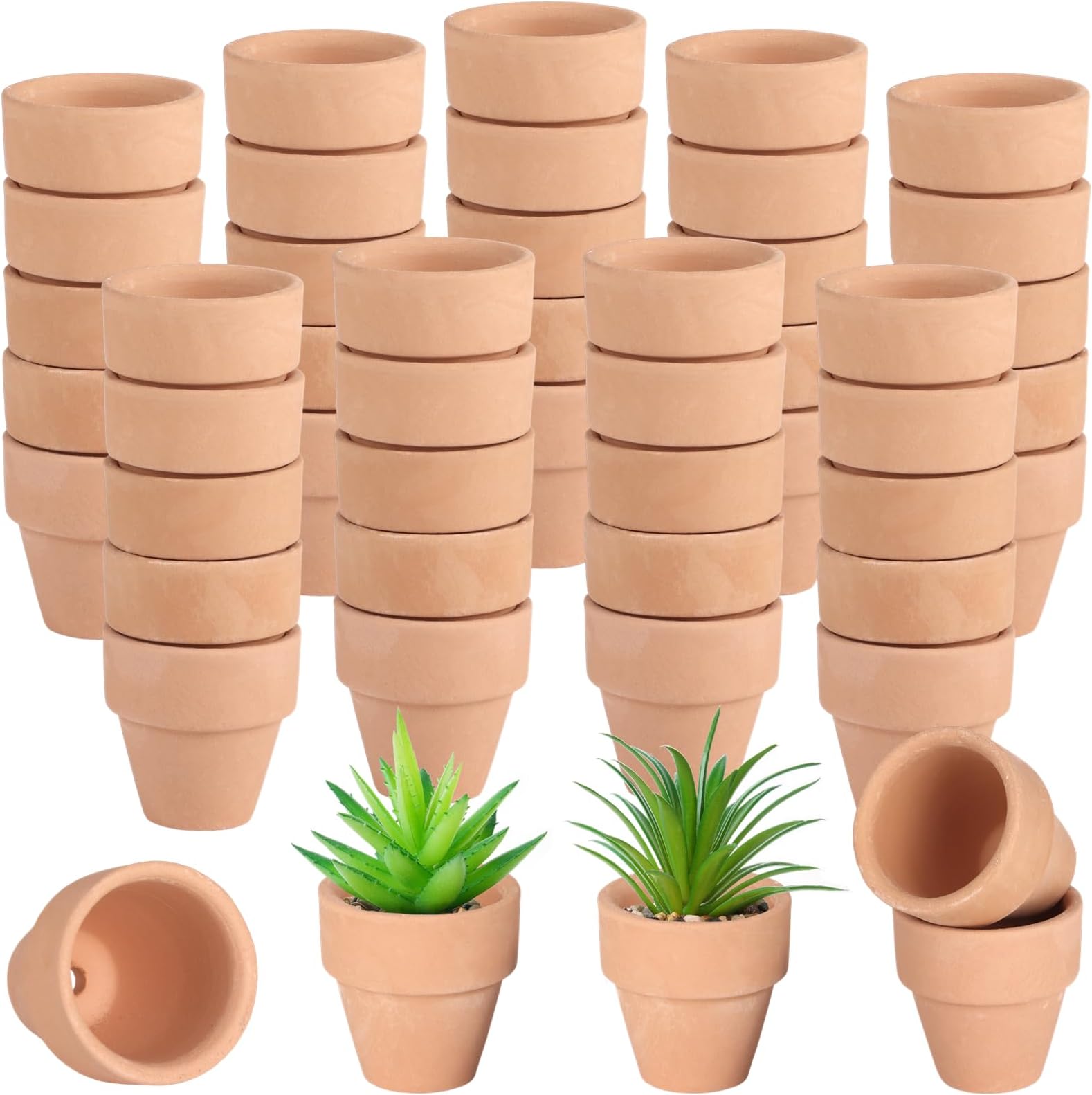 Amazon.com: RimCereal 40 Pcs 0.9 x 0.75 Inch Small Mini Clay Pots ...