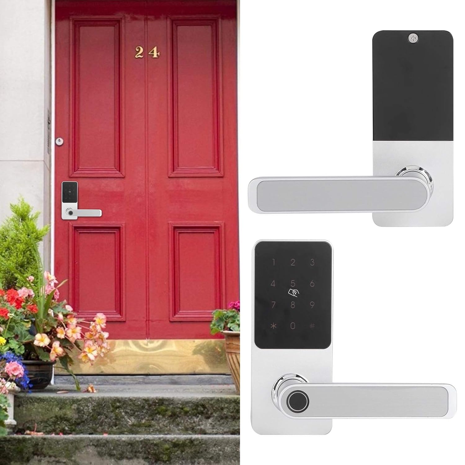 Door Lock, Password Key Lock Door Level Lock Fingerprint Door Lock for ...