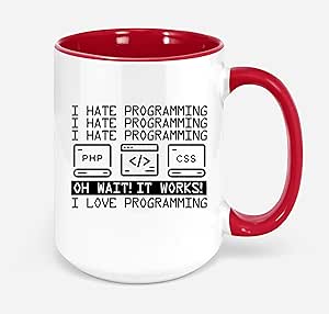 Amazon.com: I Hate Programming Mug Coder Gifts For Programmer Software Developer Computer (11 oz ...