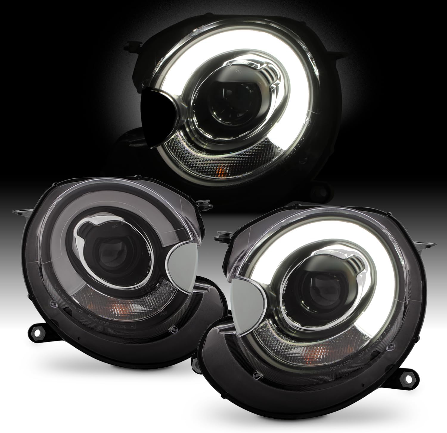 Amazon.com: AKKON - For Mini Cooper Sport Coupe Black Bezel DRL ...