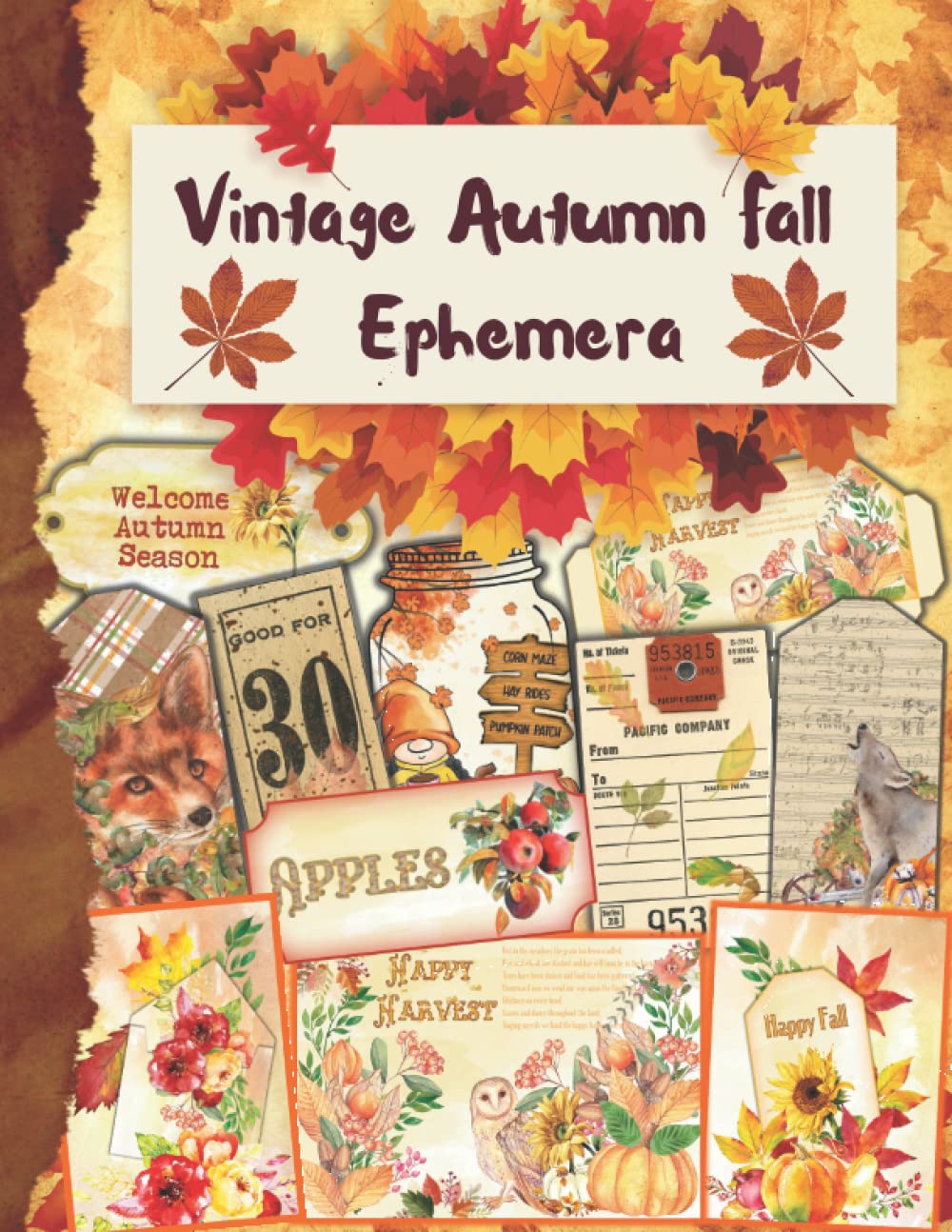 Autumn Vintage Ephemera Printable 59 Free Printable Junk Journal Pages