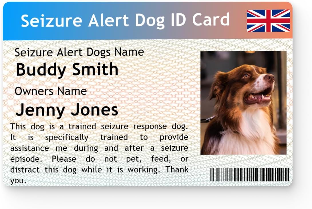 Seizure Alert Dog ID Card - Essential Safety ID for People with ...