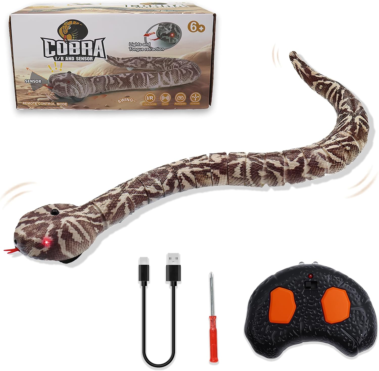 Amazon.com: Remote Control Snake Toy, Realistic RC Rattlesnake Fast ...