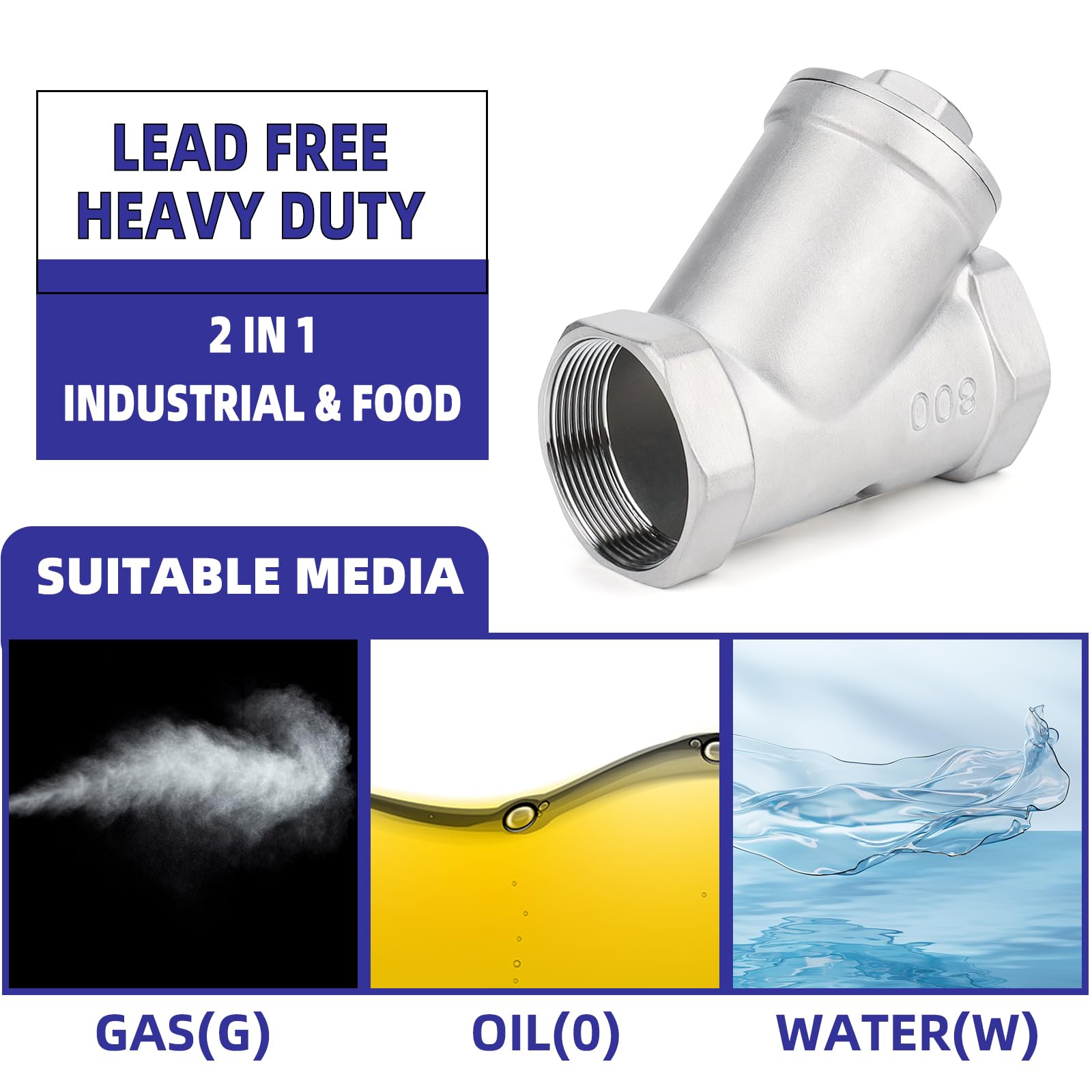 Snapklik.com : Industrial Plumbing Y Strainers NPT Female 1", Heavy ...