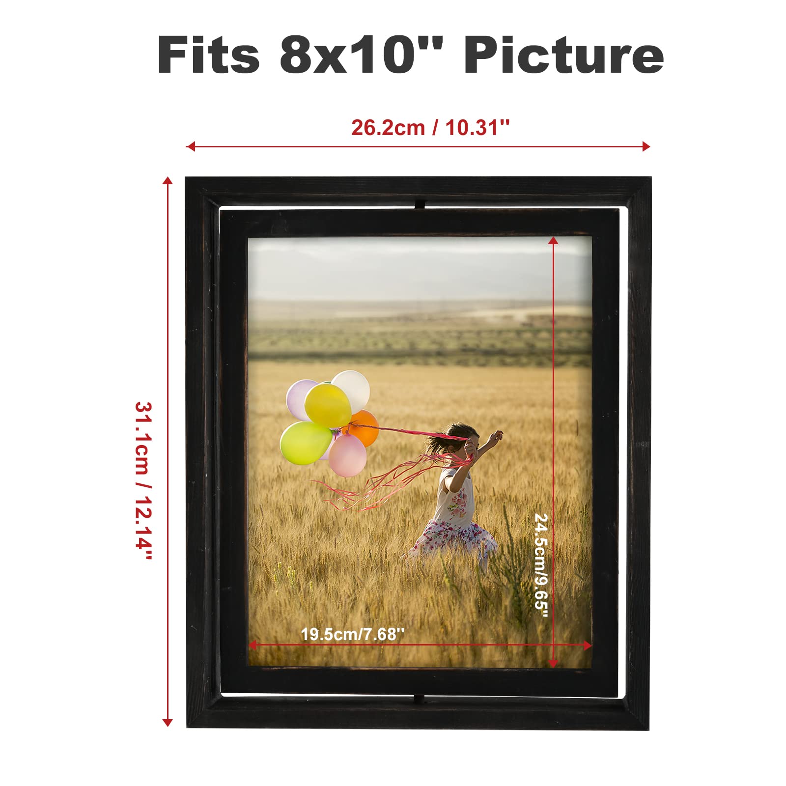 Snapklik.com : Egofine 2 Pack 8x10 Rotating Floating Picture Frames ...