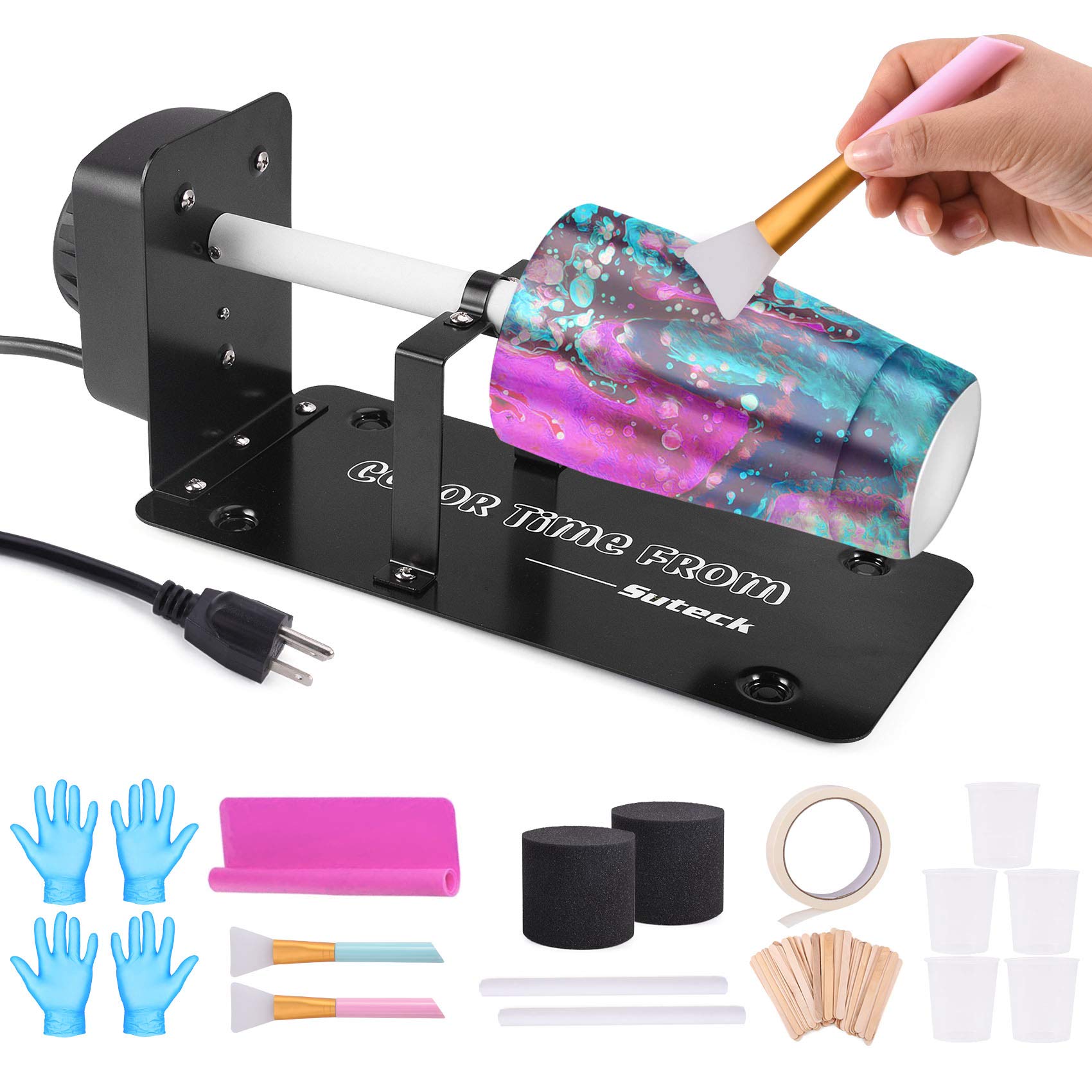 Suteck Cup Turner For Crafts Tumbler Electric Spinner Machine 2 ...