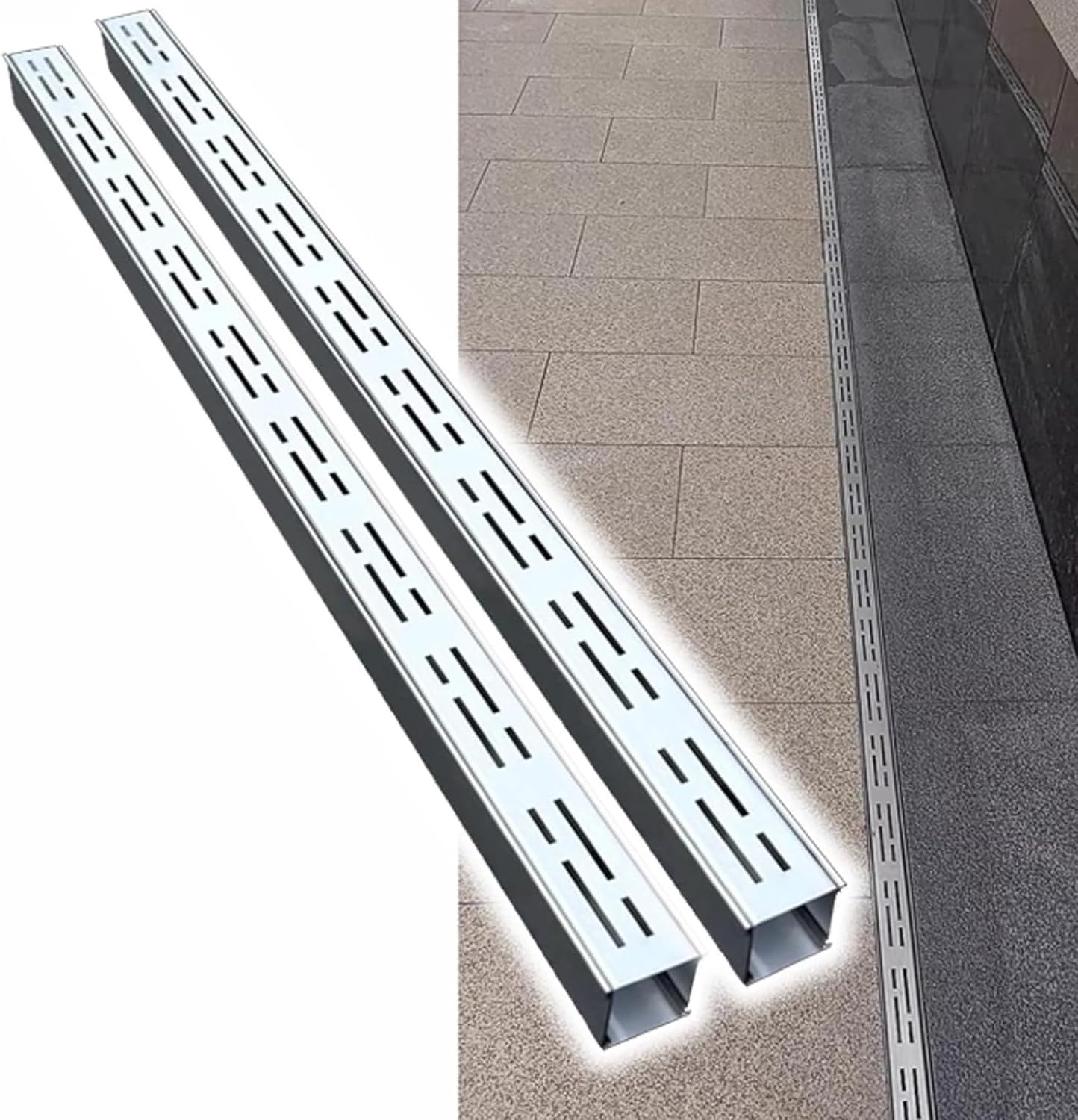 JLXJYS Heavy Duty 304 Stainless Steel Trench Drain System, Yard ...