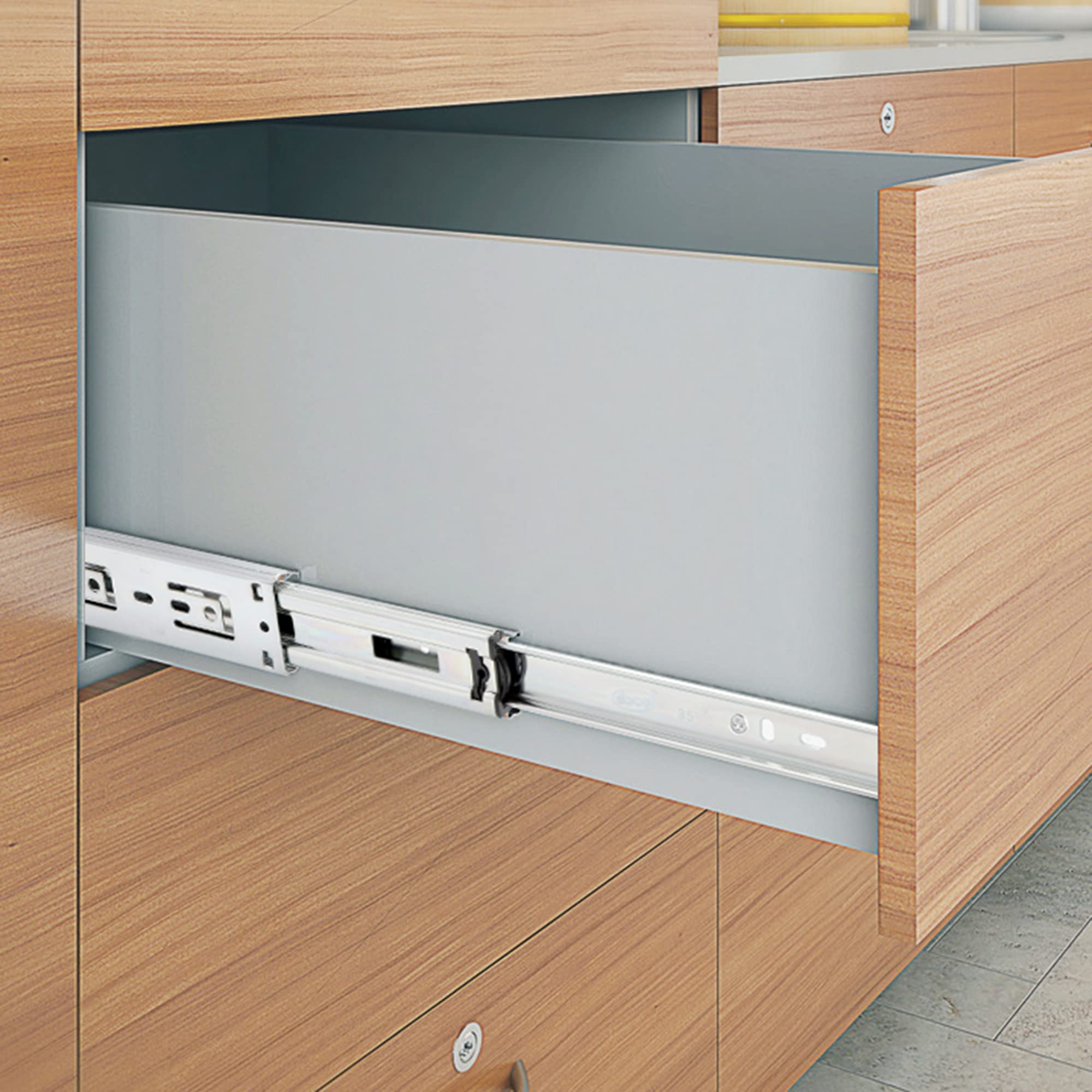 EBCO Sleek Telescopic Drawer Slides - (I) 35 - Soft Close 400MM ZW : Amazon.in: Home Improvement