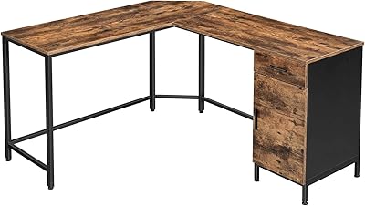 Meerveil Corner Computer Desk, L-Shaped Writing Workstation Desk with ...