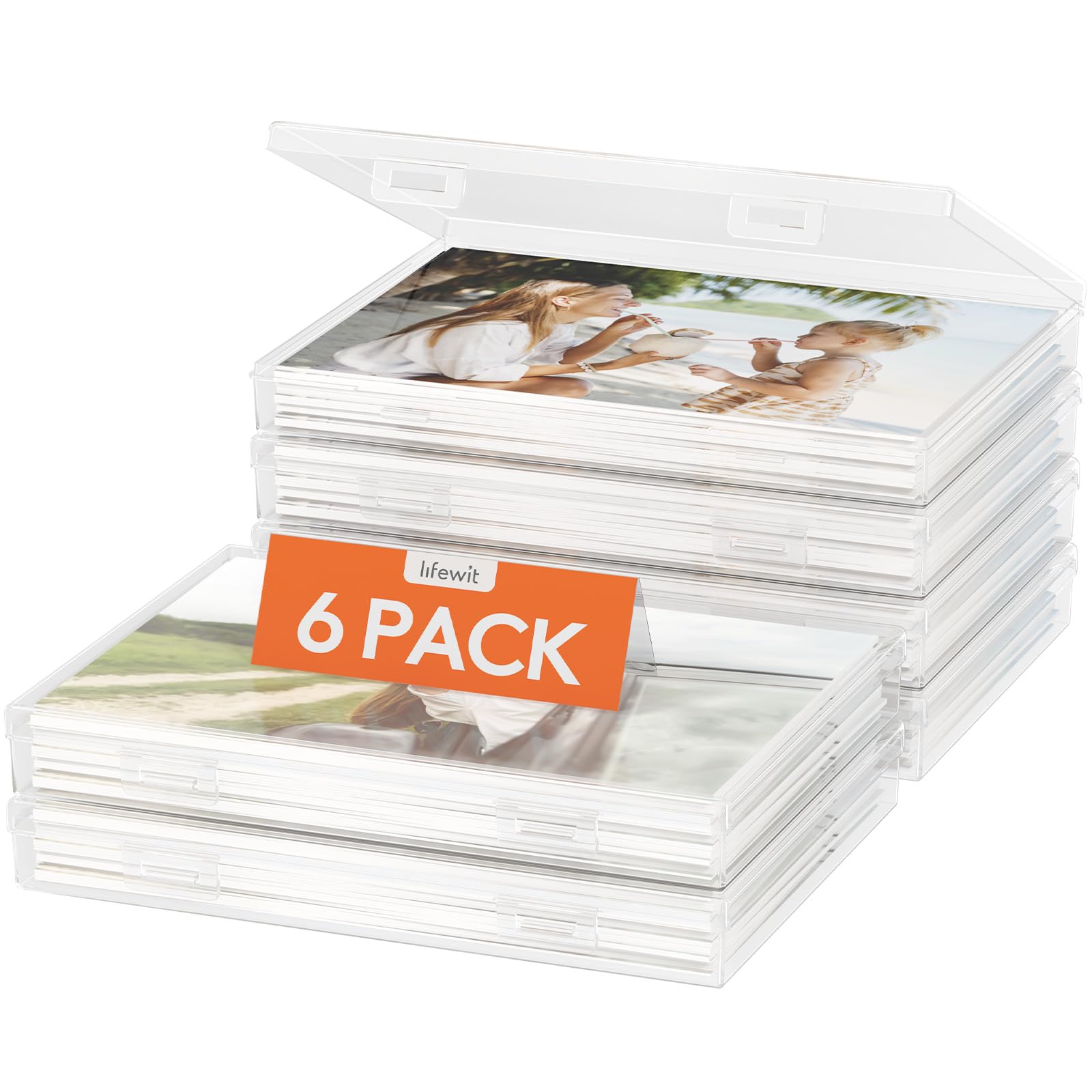Amazon.com: Lifewit 6 Pcs Photo Storage Box 5x7 Photo Case, Clear Photo ...