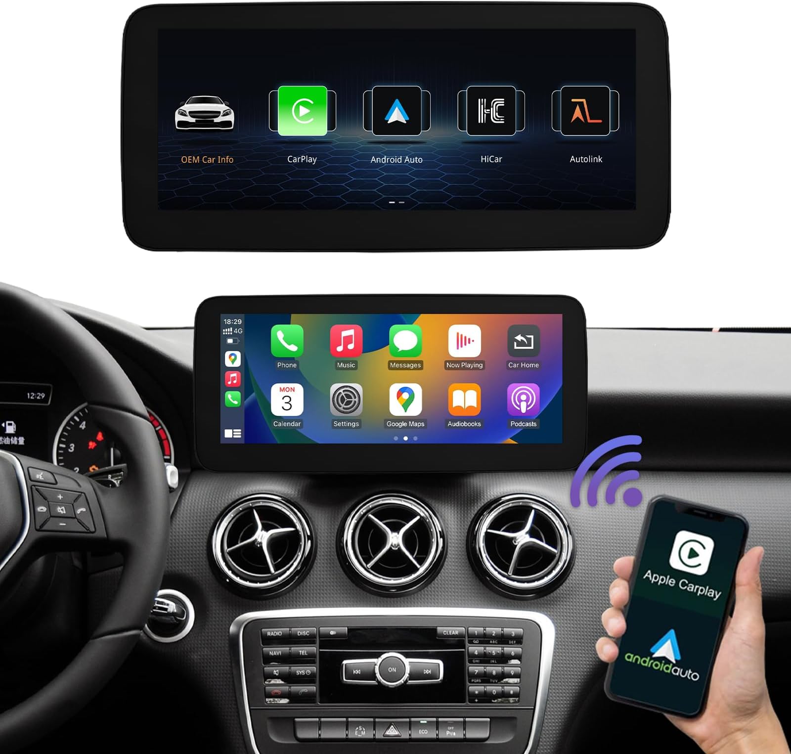 Amazon.com: Road Top 10.25" Linux Car Multimedia Screen for Mercedes ...