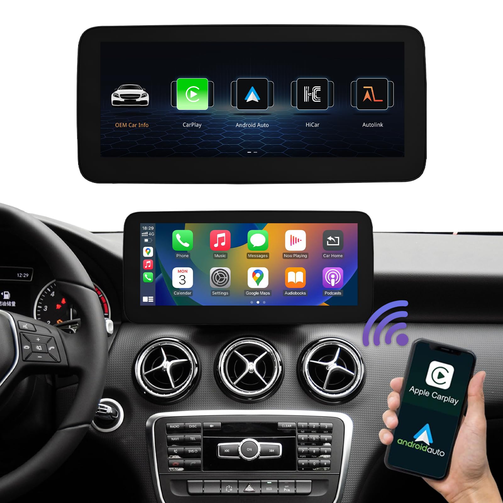 Amazon.com: Road Top 10.25" Linux Car Multimedia Screen for Mercedes ...