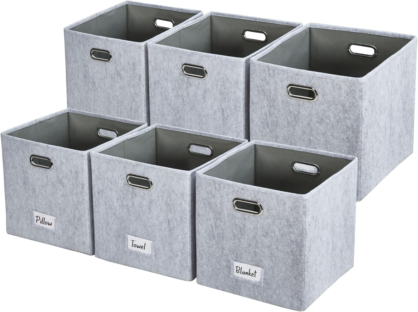 Amazon.com: DECOMOMO Fabric Storage Cubes, Felt Basket with Label ...