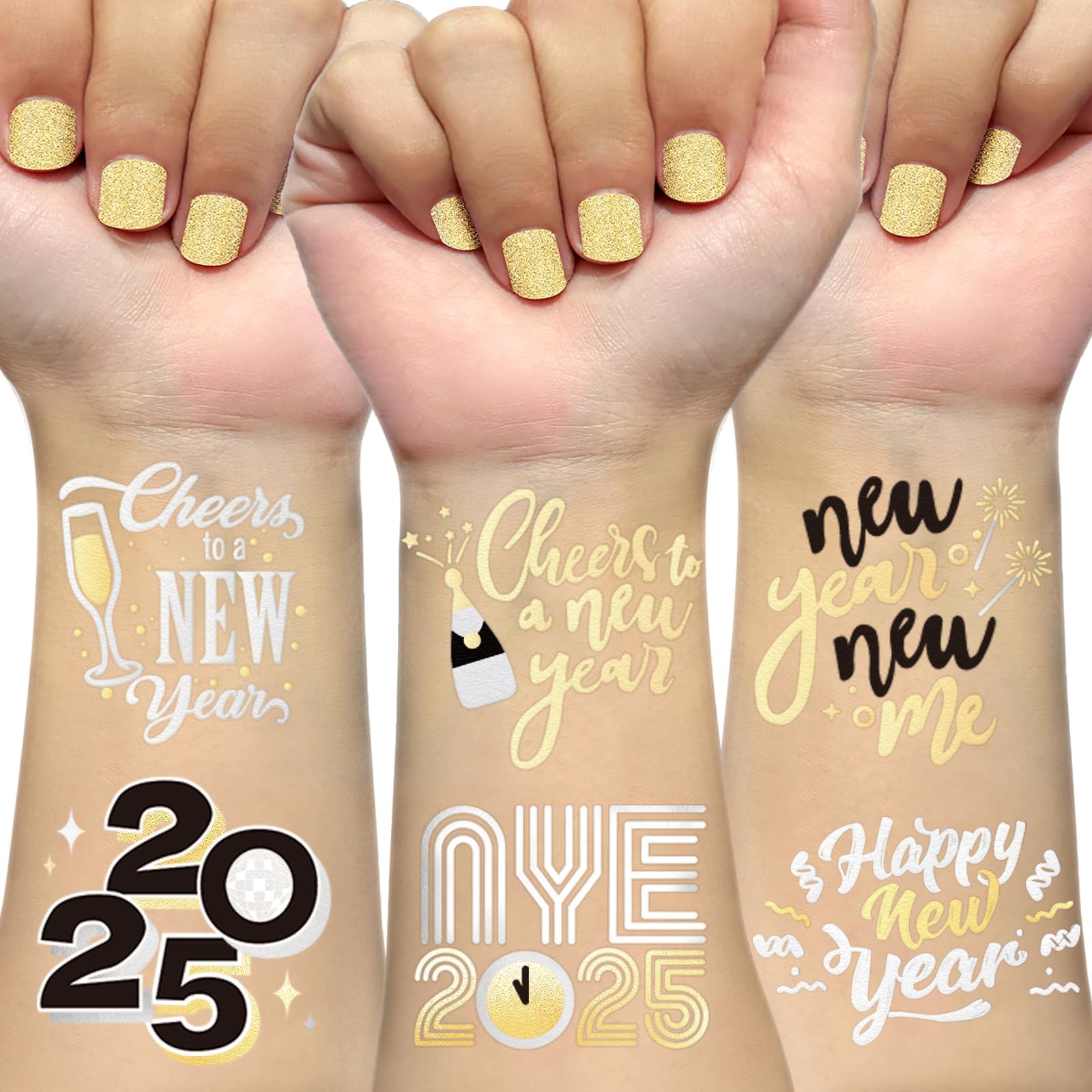 Amazon.com : AOYOO New Years Eve Party Supplies 2025 Temporary Tattoos ...