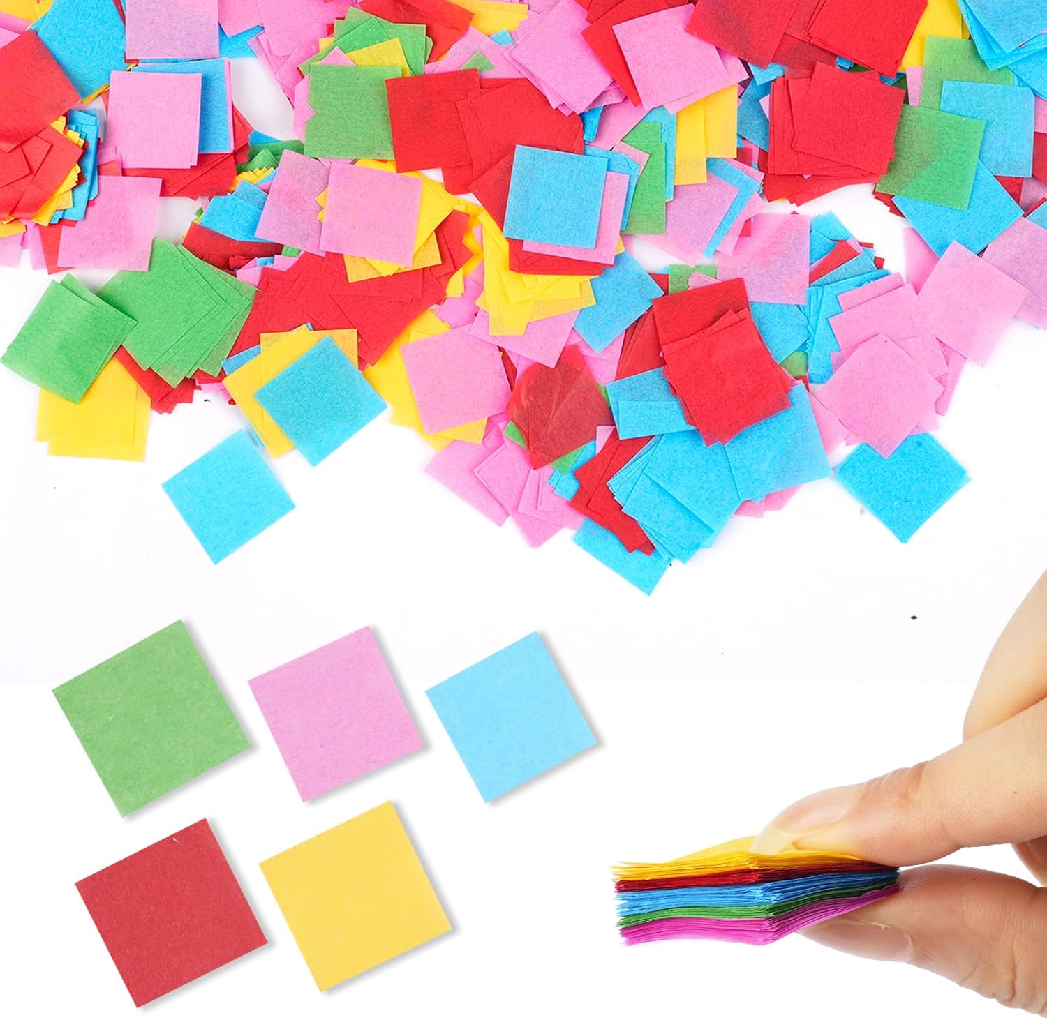 Tissue Paper Squares for Crafts, 1 x 1 Inch Precut Coloured Tissue ...