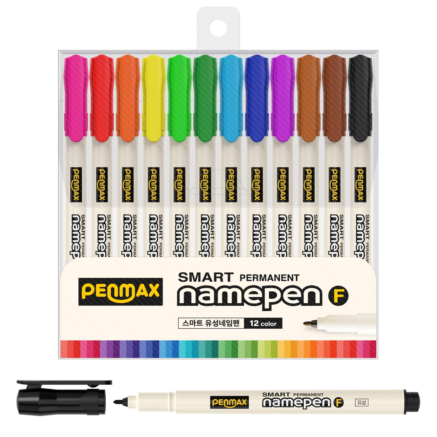 PENMAX Smart Permanent Markers, Fine Tip, Assorted Color, 12 Pack Set ...