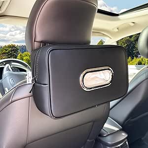 Noaman Upgraded Large Car Tissue Holder Premium PU Leather Tissues Box Cover Backseat ...