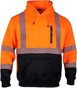 FONIRRA Hi Vis Hoodie for Men Reflective ANSI Class 3 Safety Sweatshirts High Visibility ...
