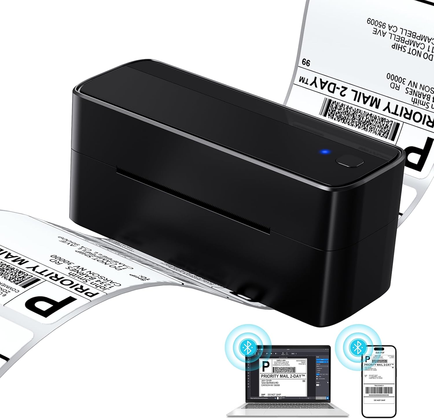 Amazon.com : Ponek Thermal Shipping Label Printer, Bluetooth Label ...