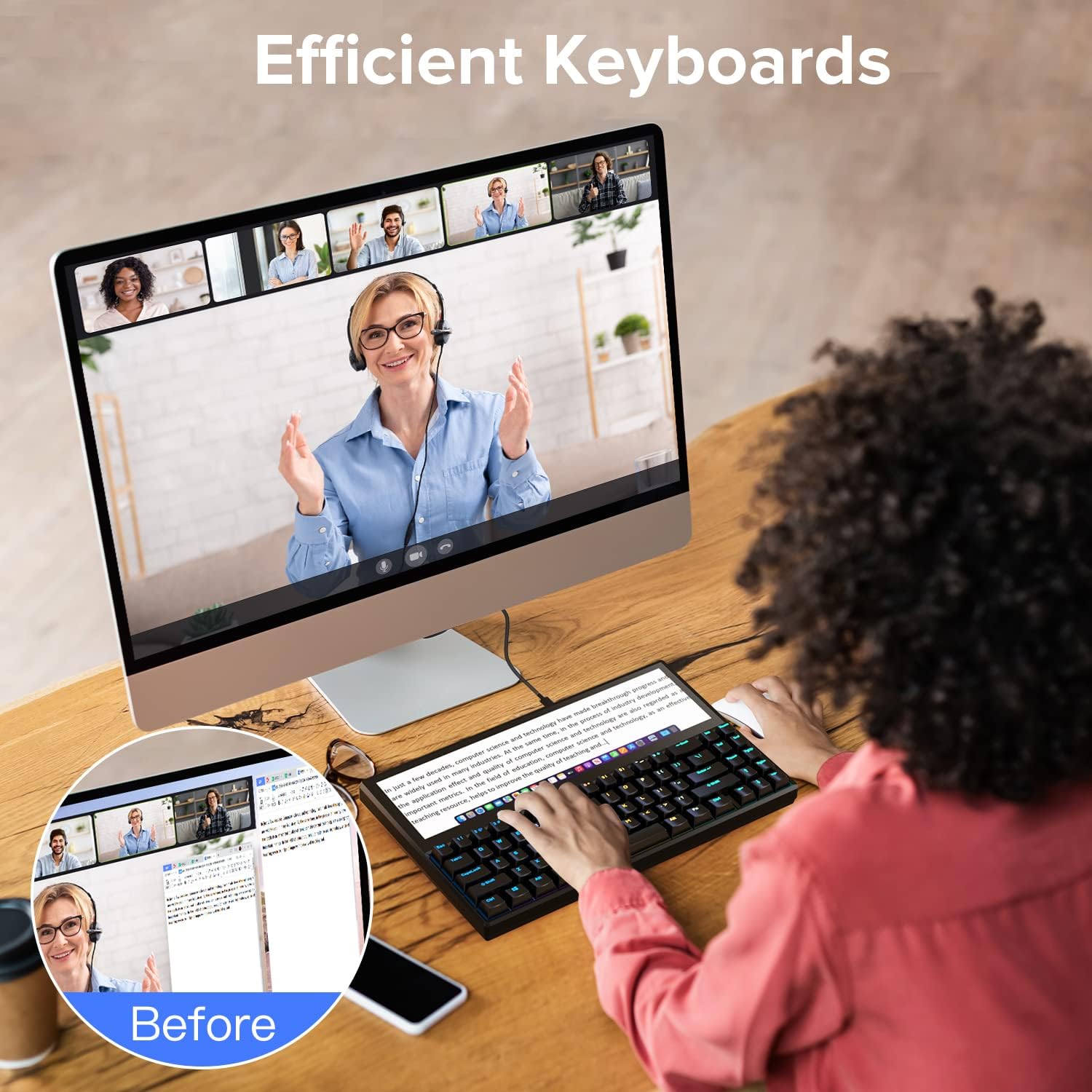 ☆福袋☆ Fagomfer FICIHP K2 12.6" Touchscreen Gaming Mechanical Keyboard，71 ...