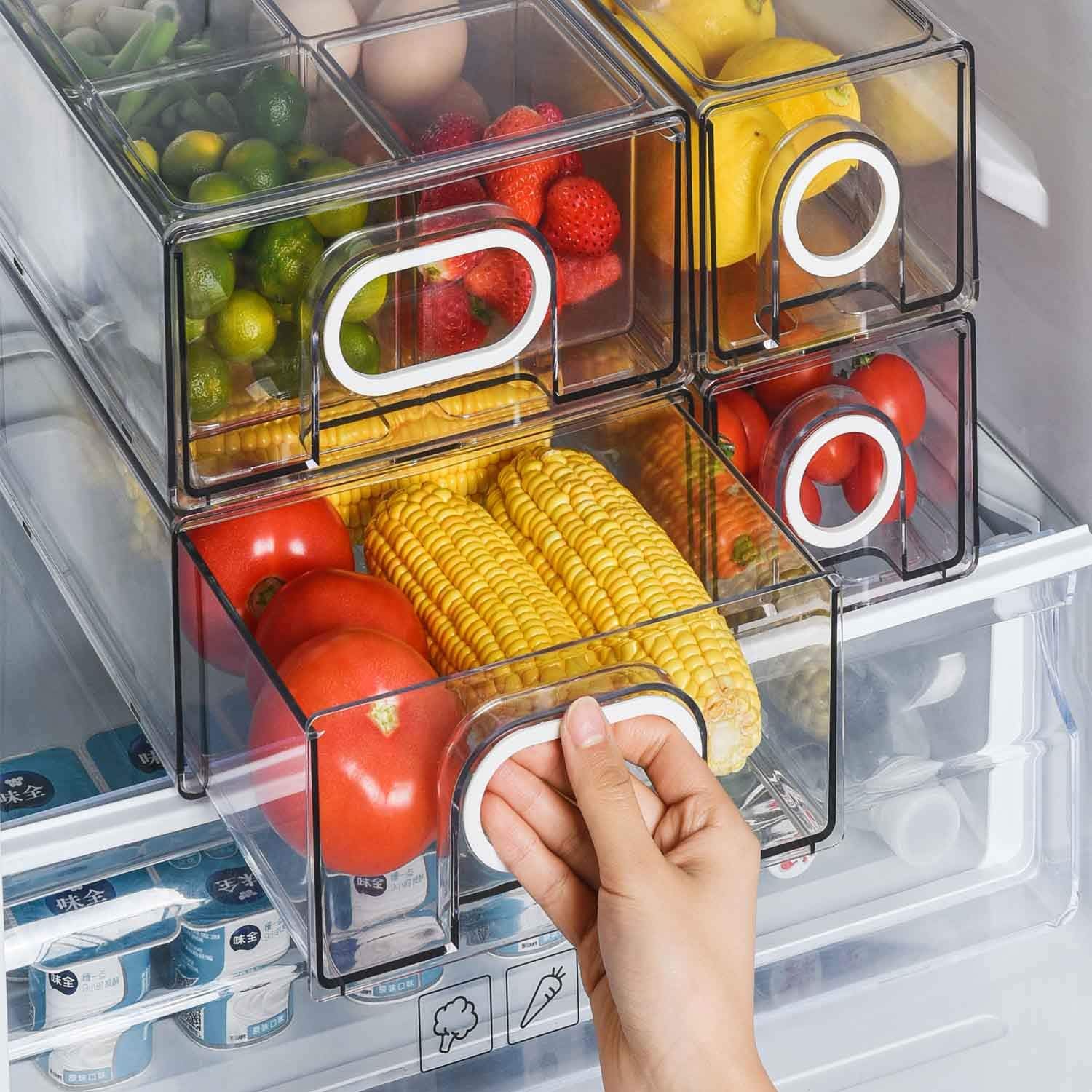 Amazon.com: Sorbus Fridge Drawers and Rolling Storage Bin Set - Comes ...
