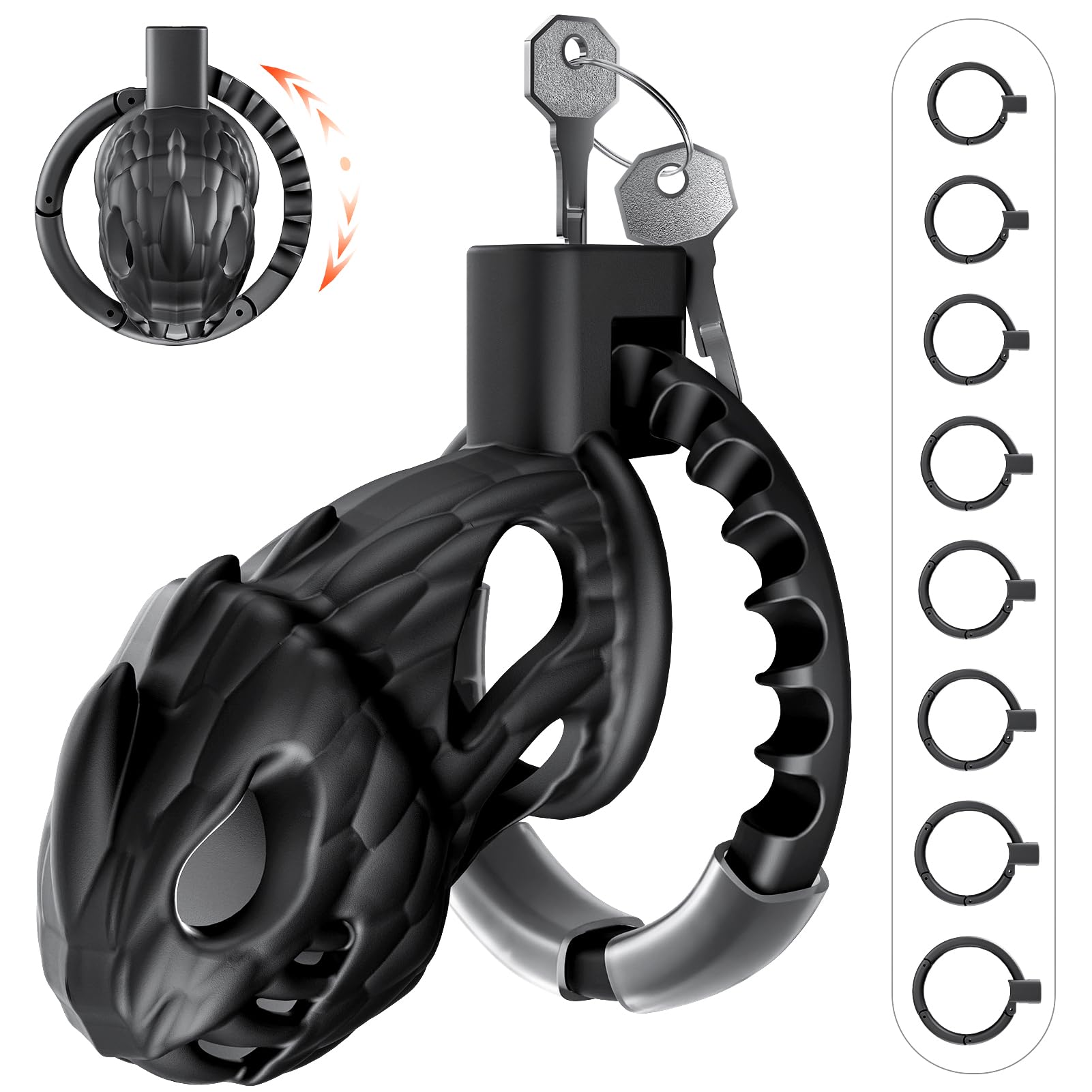 Dokehu Male Chastity Cage, Large Lightweight Chastity Device with ...
