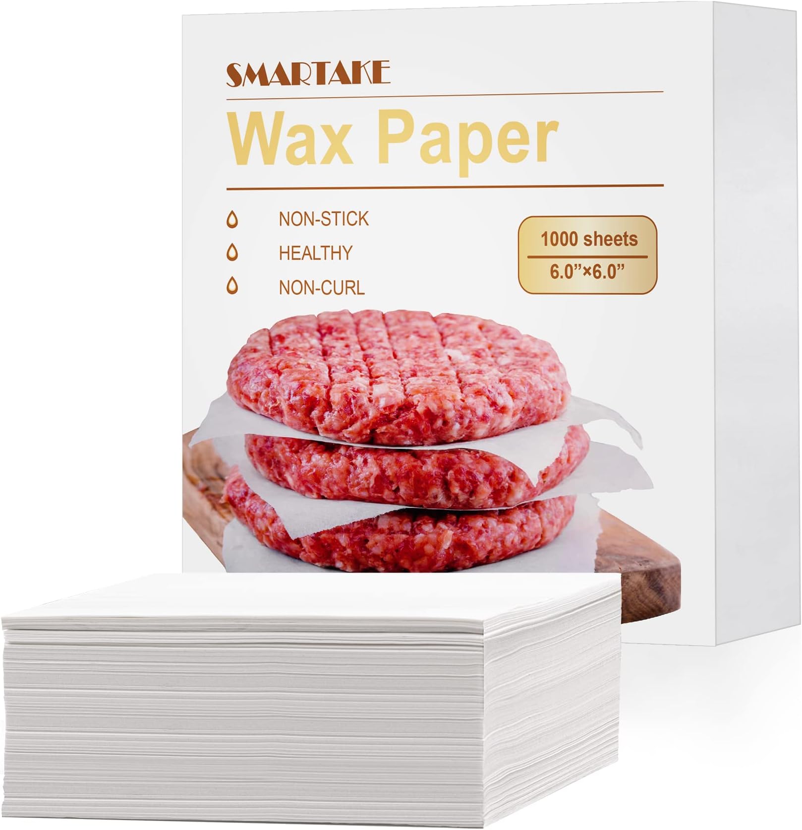 Amazon.com: Hamburger Patty Paper Sheets, Wax Paper Squares 250 pcs 6 ...