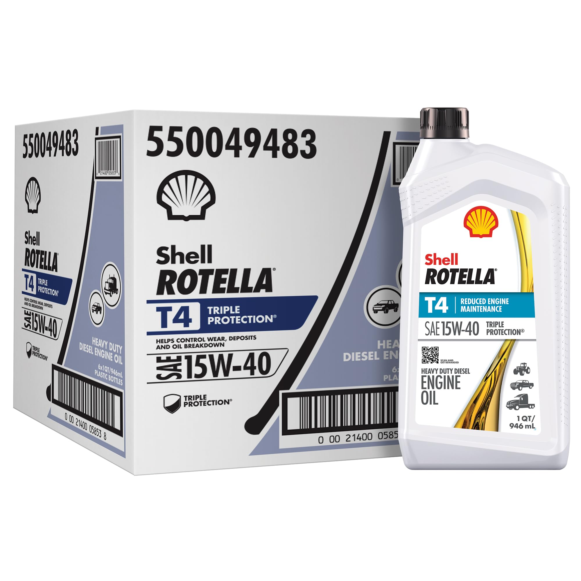 Amazon.com: Shell Rotella T4 Triple Protection 15W-40 Motor Oil, 1 ...