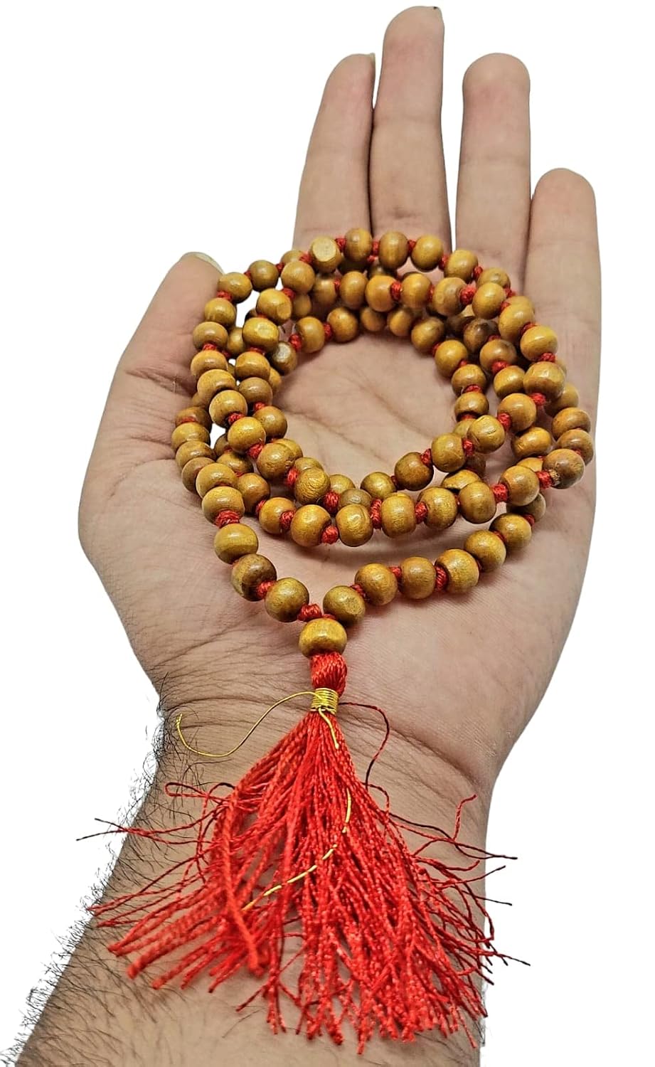 Mahakaleshwar Store Yellow Color Tulsi Jaap Mala-108 Beads Rosary Basil ...