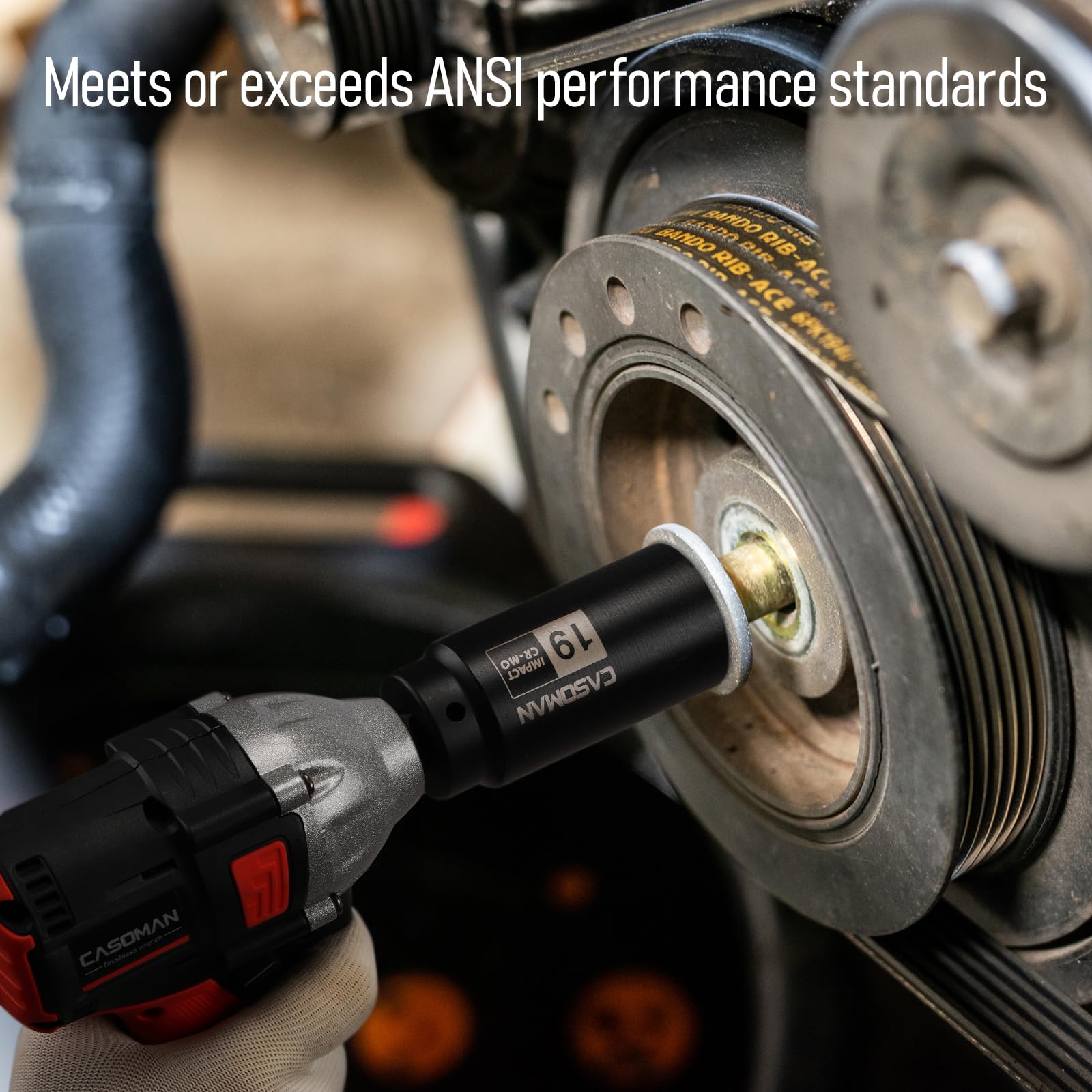 Snapklik.com : CASOMAN 1/2"Drive 19mm Crank Bolt Socket For Honda