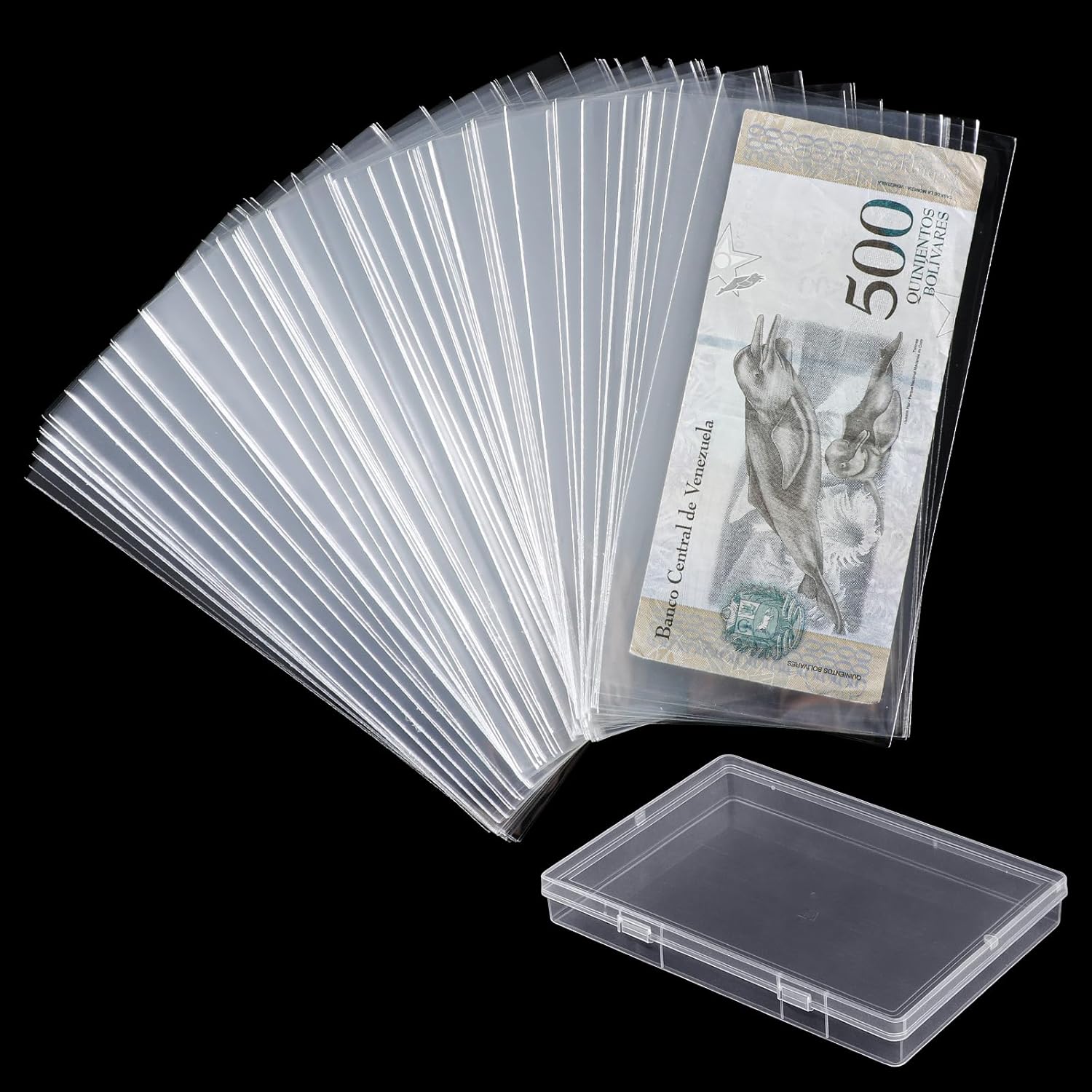 Amazon.com: 200 Pcs Currency Sleeves, Clear Dollar Bill Sleeves Holders ...