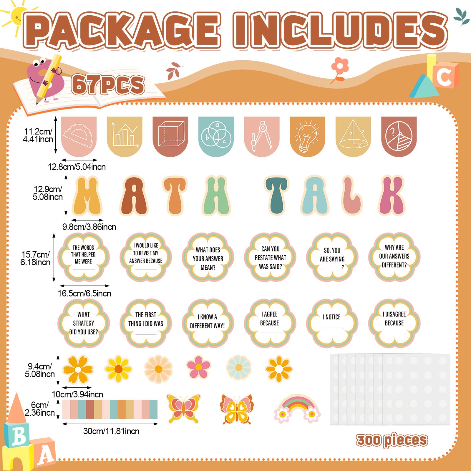 Snapklik.com : 67 Pcs Math Talk Bulletin Board Set Decorations Middle ...