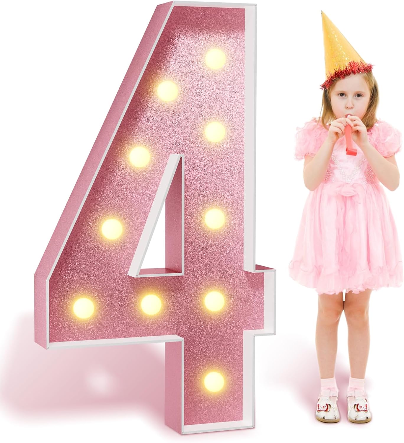 Amazon.com: imprsv Marquee Numbers Rose Gold Party Decoration: 4 Feet ...