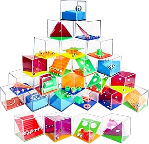 Mini Puzzle Box, 24 Pcs Mini Maze Puzzle Cube Games Brain Teaser for ...