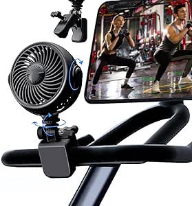 Nauttxon Rechargeable Peloton Bike Fan with Cotton Pads for Fragrance ...