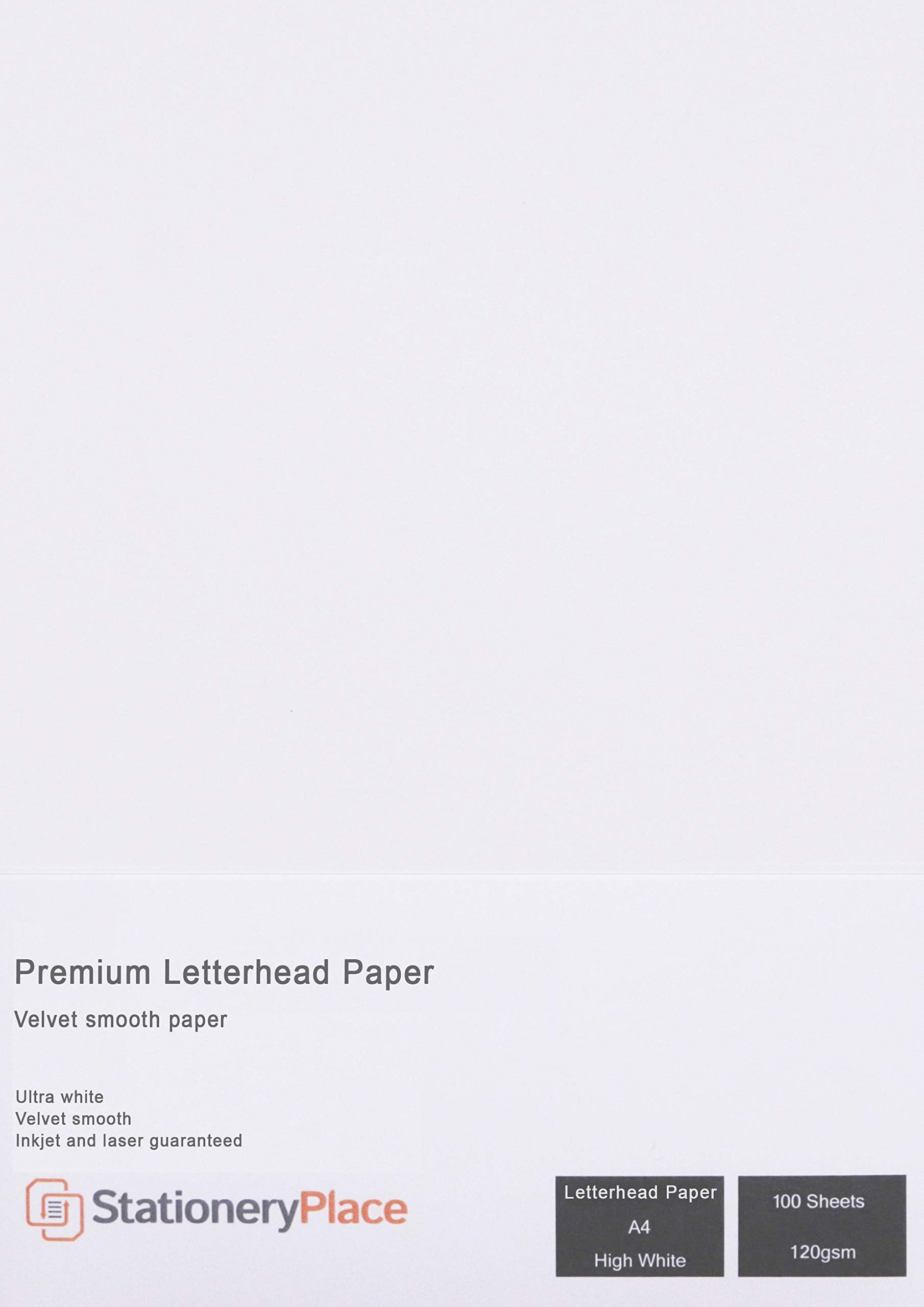 Stationery Place Premium Letterhead Paper 120 GSM A4 100 Sheet Pack ...