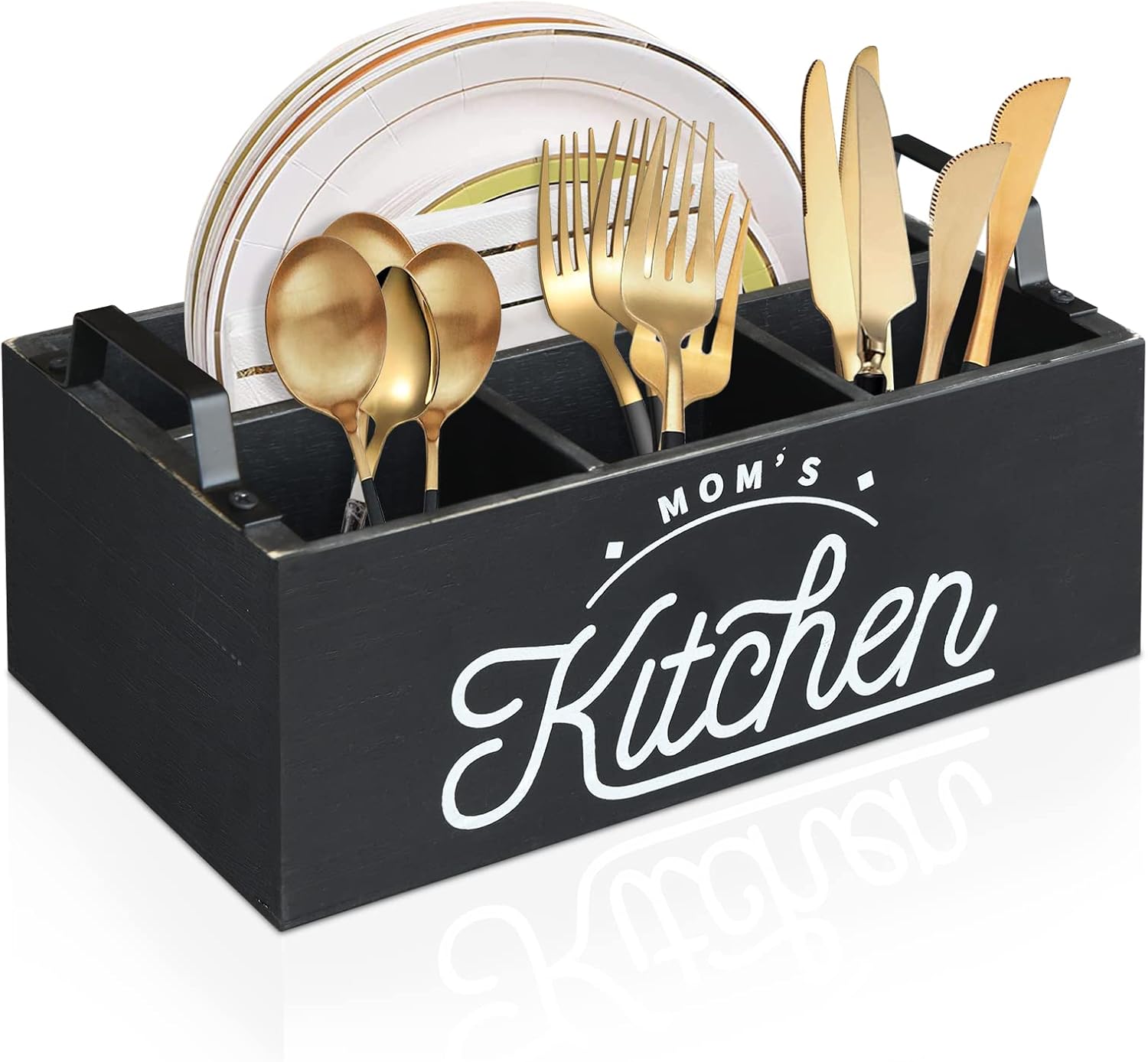 Amazon.com: Farmhouse Utensil Caddy for Kitchen Counter, Wooden ...