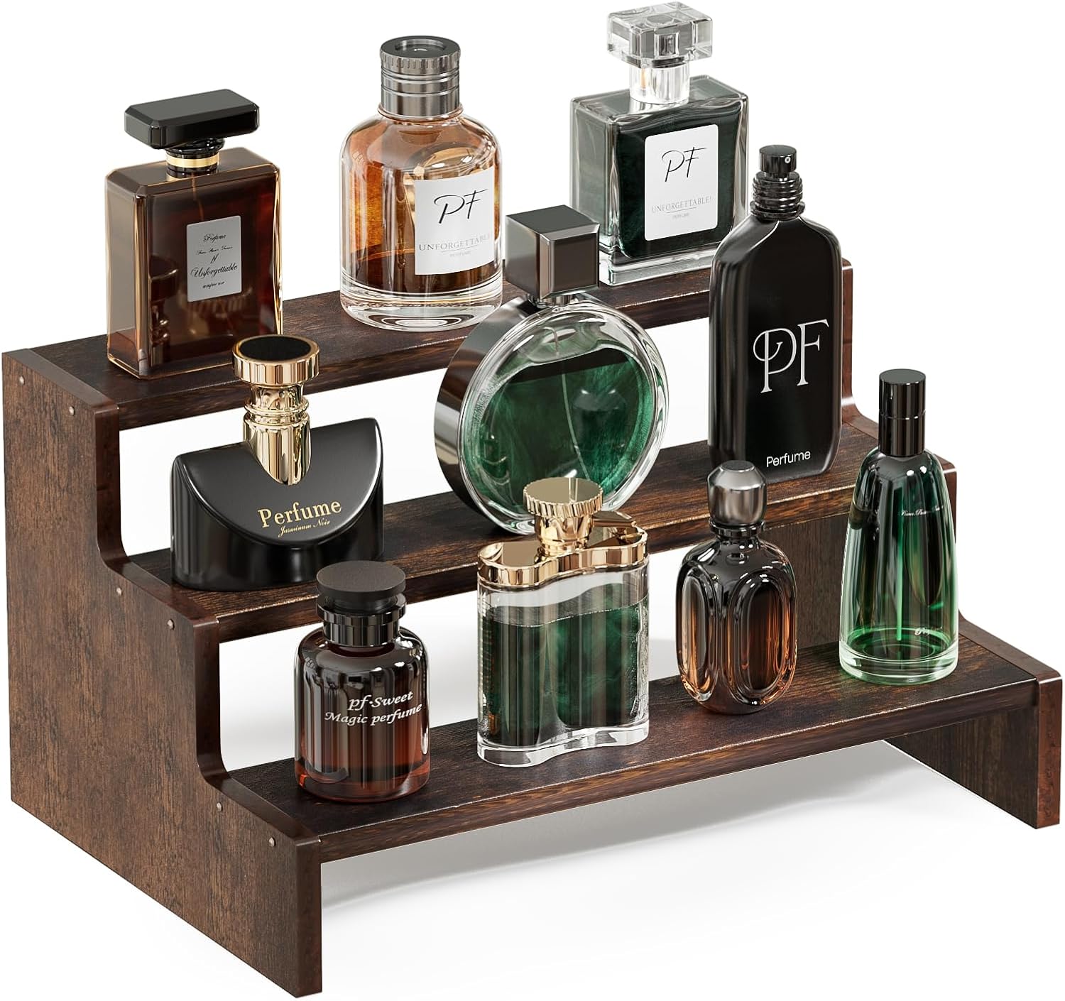 Amazon.com: ProCase Wooden Cologne Organizer for Men, 3 Tier Perfume ...