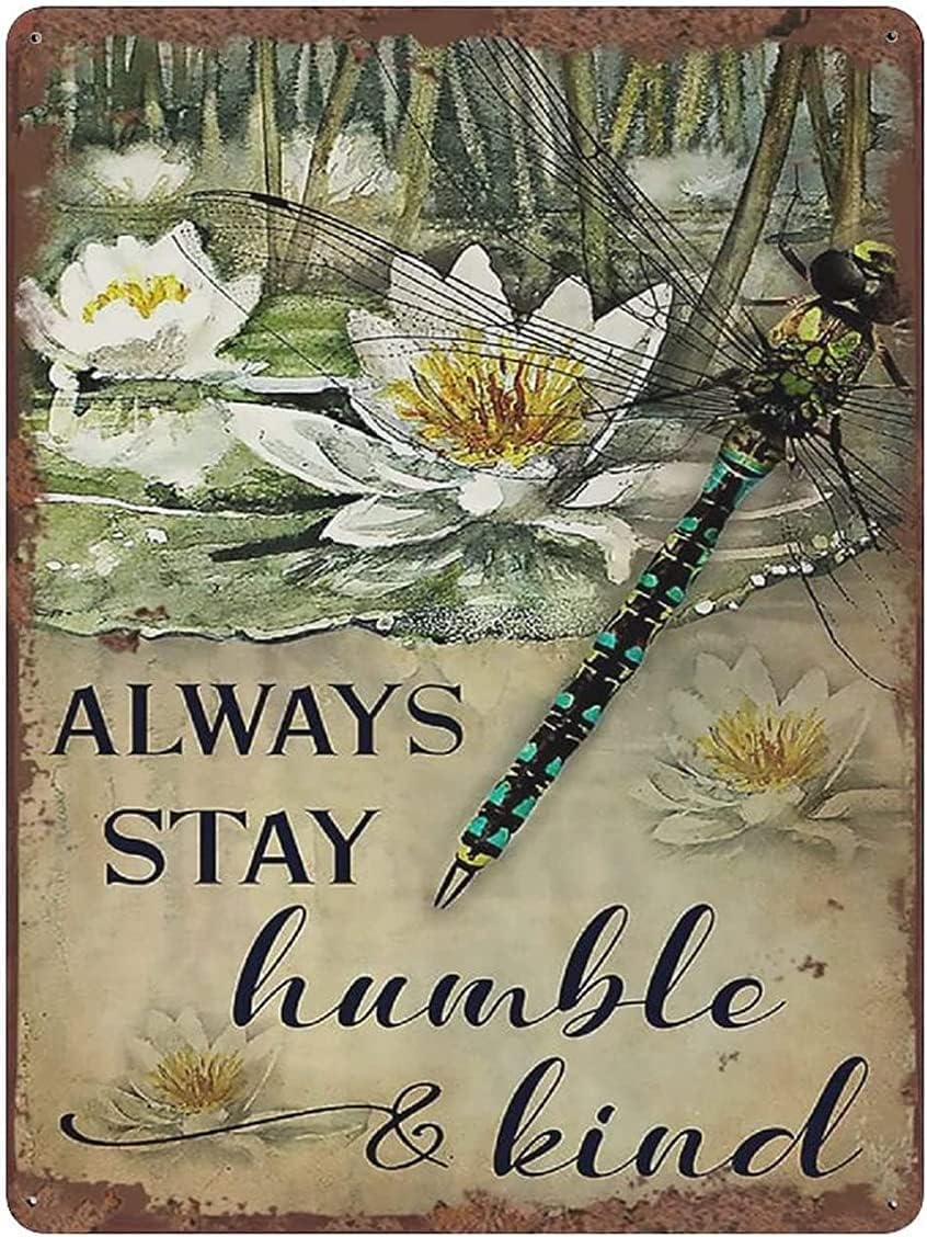 Amazon.com: Humble and Kind Dragonfly Retro Tin Sign Wall Decor Man ...