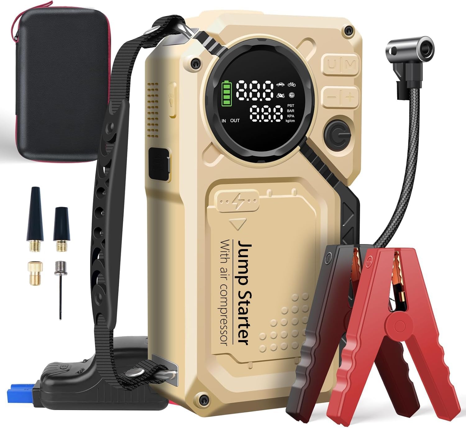 TREKURE Jump Starter with Air Compressor, 4000A Peak 150PSI Car Battery ...
