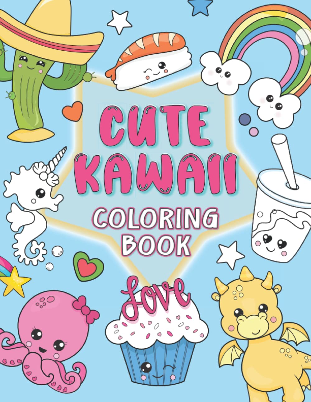 Amazon.com: Cute Kawaii Coloring Book: More than 40 fun and easy ...