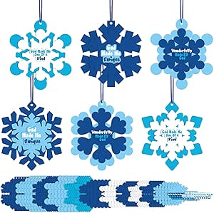 Amazon.com: Beeveer 36 Pieces Winter Religious Snowflake Craft DIY ...