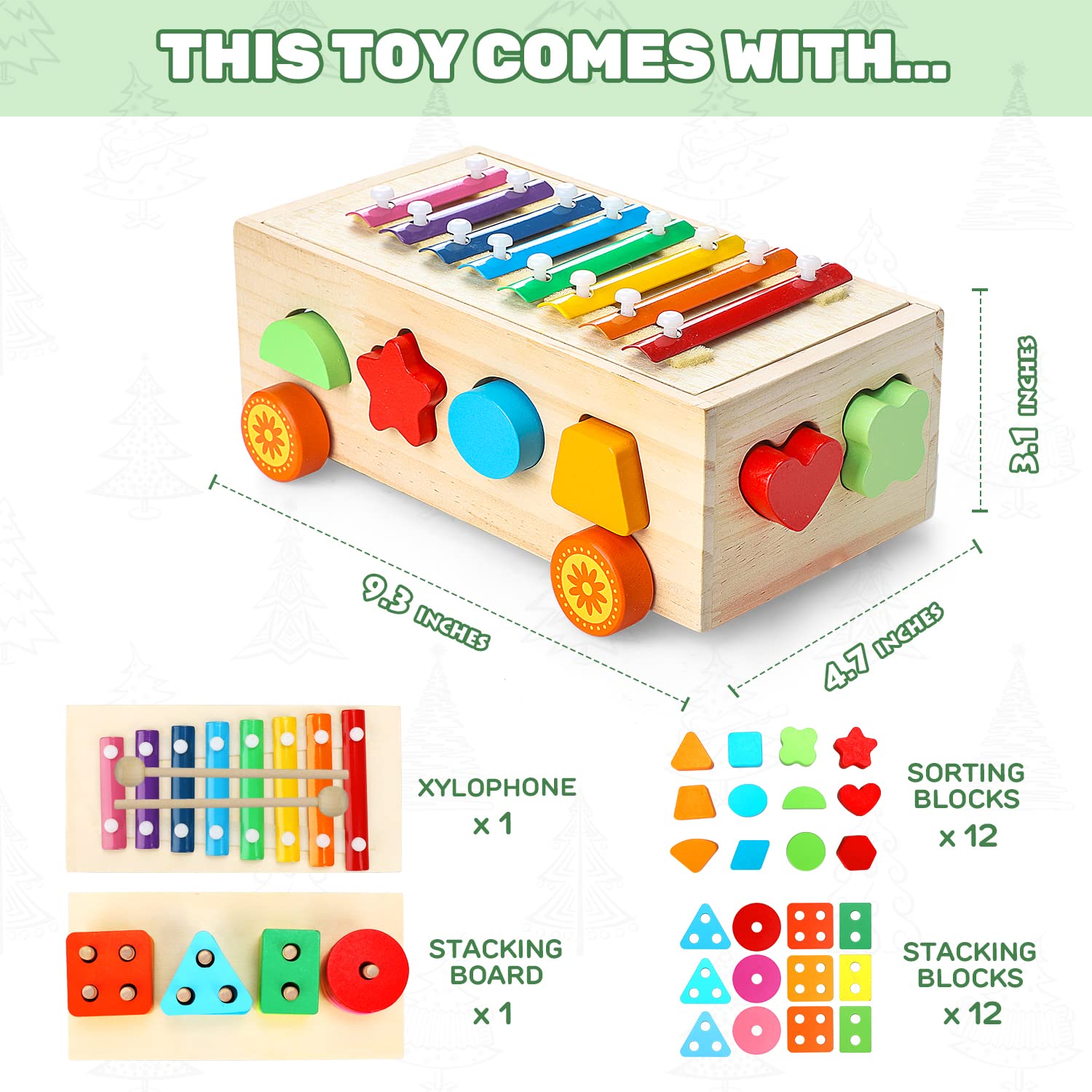 TOY Life Shape Sorter Xylophone for Toddlers 1-3 Montessori Toys for ...