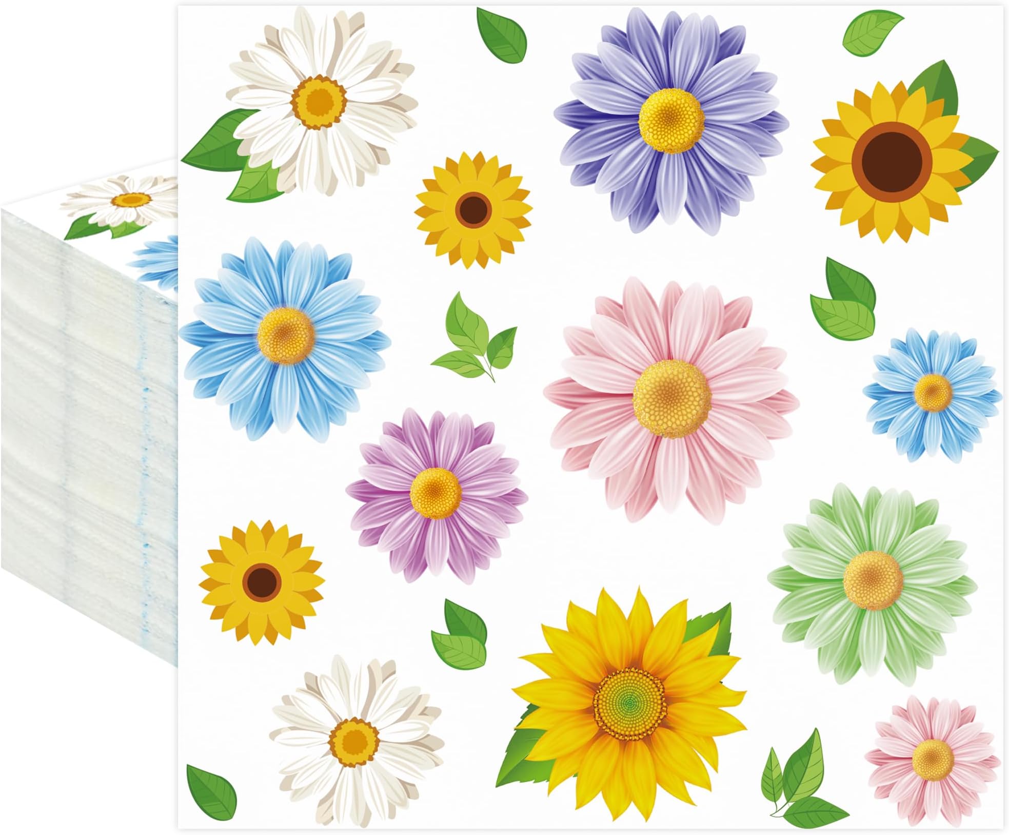 Amazon.com: 100 PCS Spring Floral Cocktail Napkins Disposable Flower ...