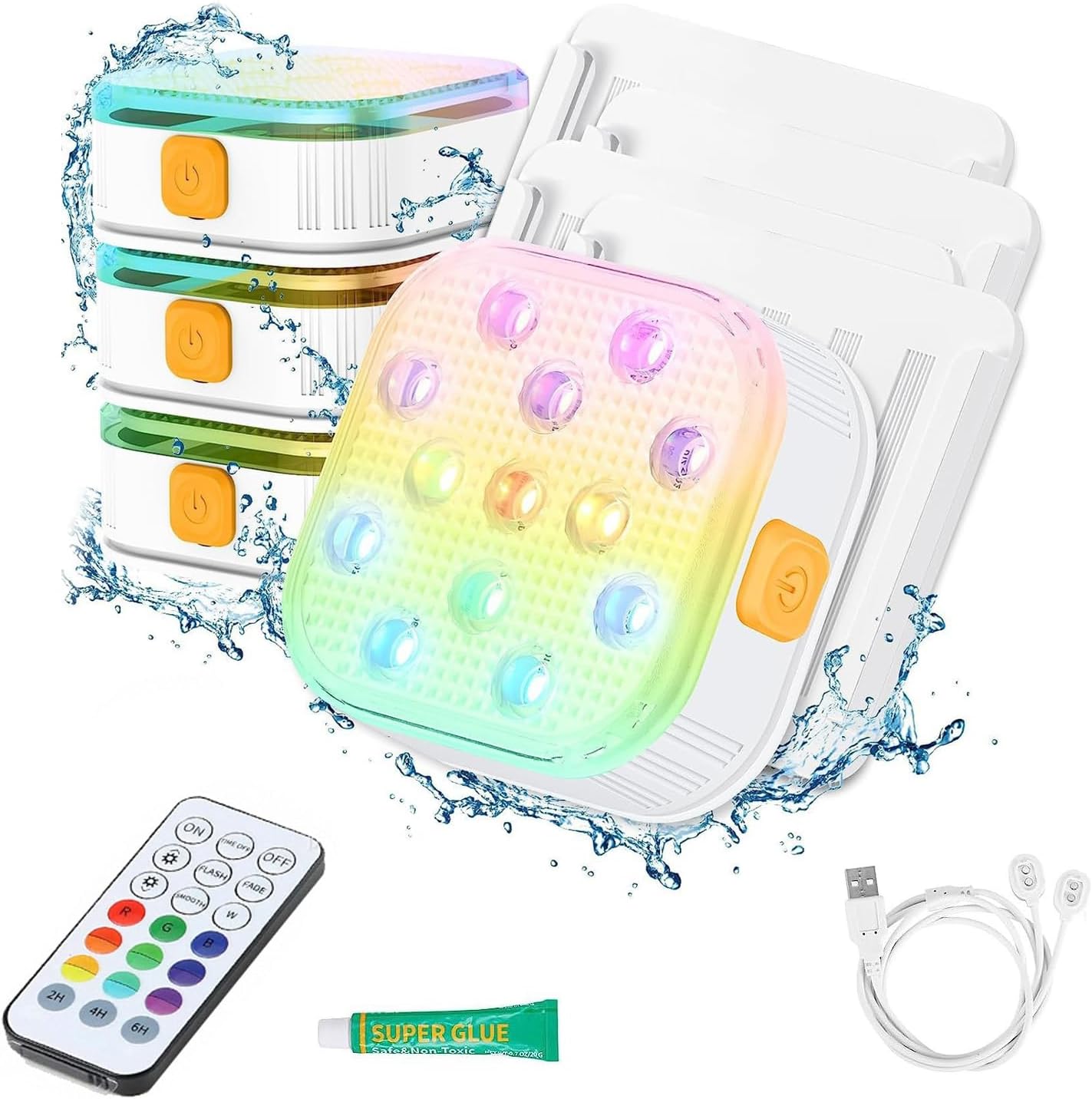 Amazon.com: Submersible Led Lights Pool Lights, Rechargeable Pool ...