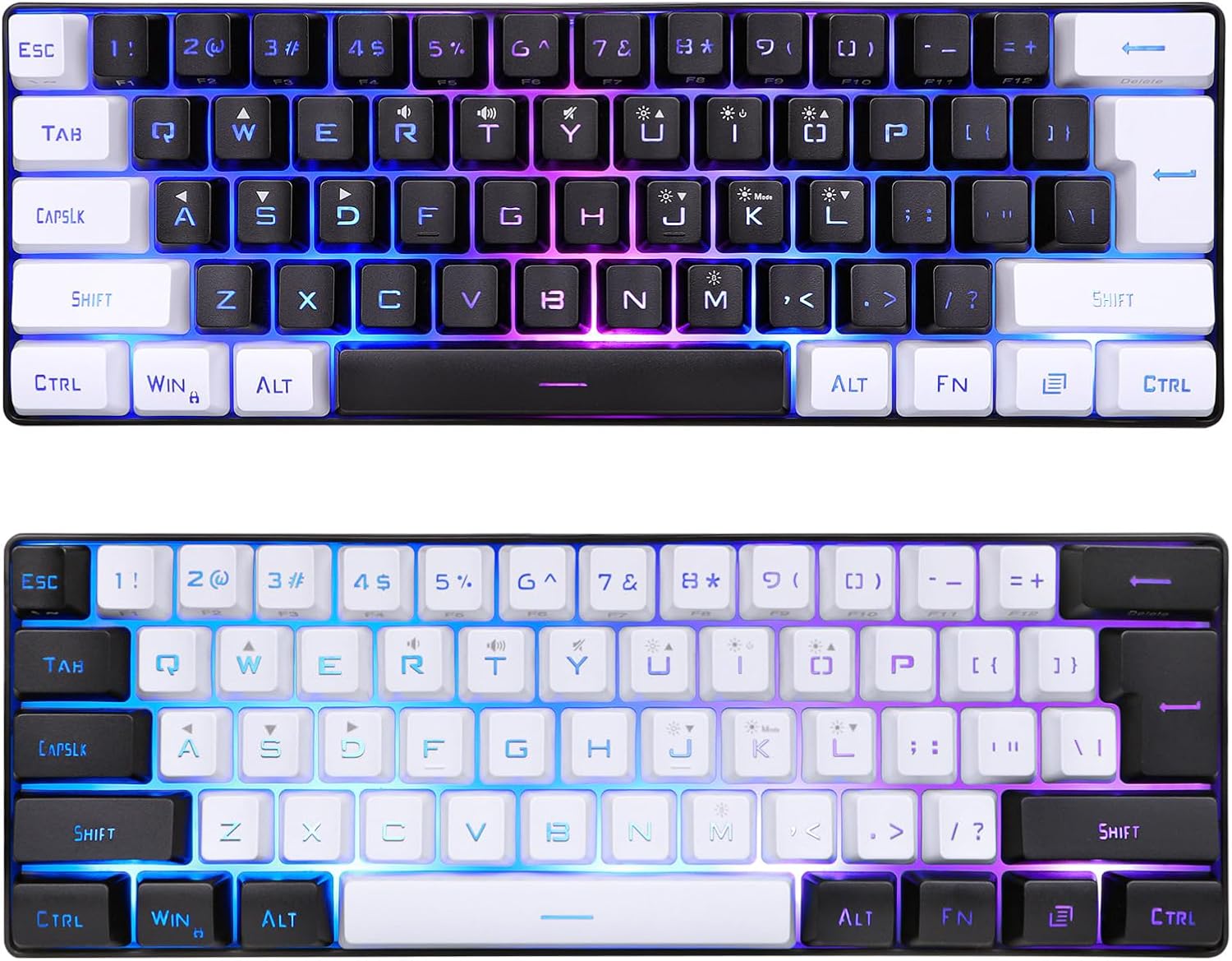 Mini RGB Keyboard, LED Backlight Mechanical Feeling Wired Gaming ...