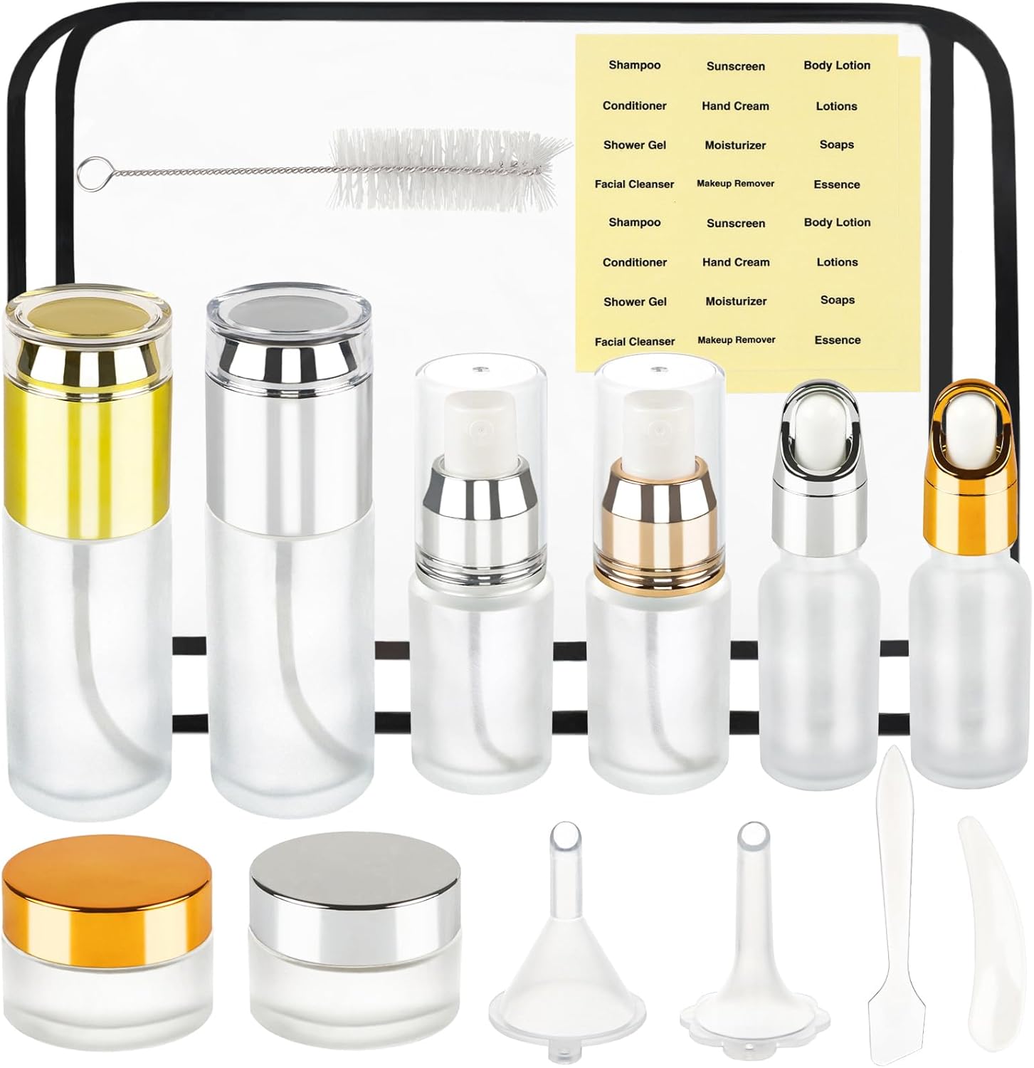 Amazon.com: Nokiils 16 Pack Glass Travel Bottles - TSA Approved Travel ...