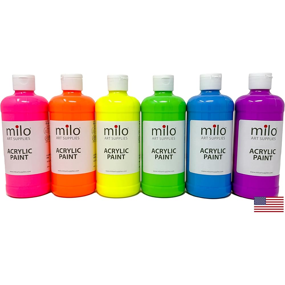 $10/mo - Finance milo Fluorescent Acrylic Paint Set of 6 Colors | 16 oz ...