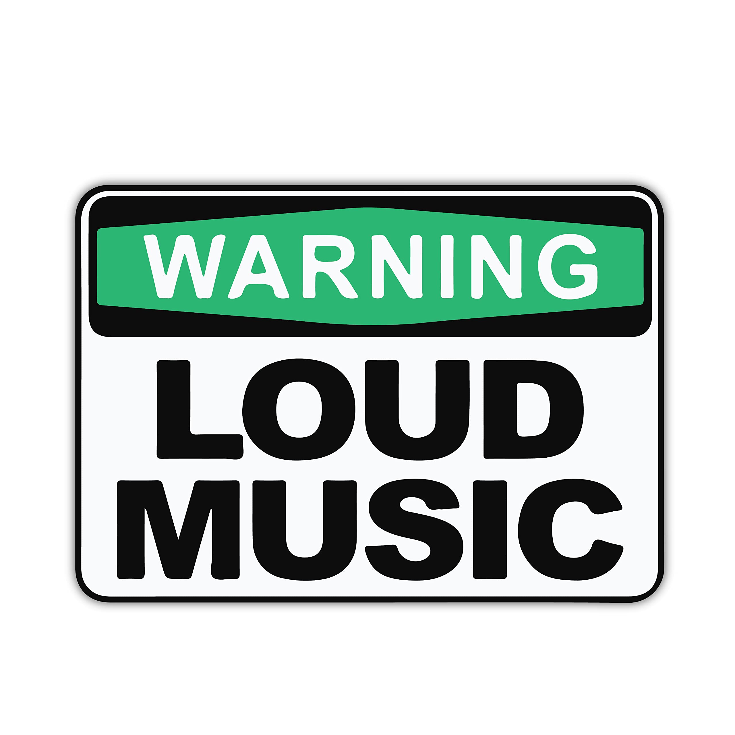 ISEE 360® Warning Loud Music Printed Sign Sticker For Home Public ...