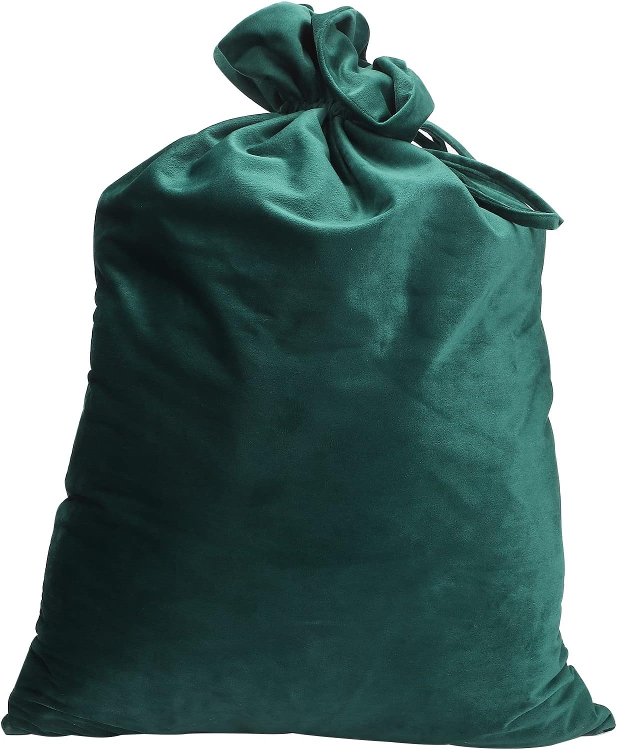 Liuyoyo Christmas Velvet Santa Bag with Drawstring, Green Drawstring ...